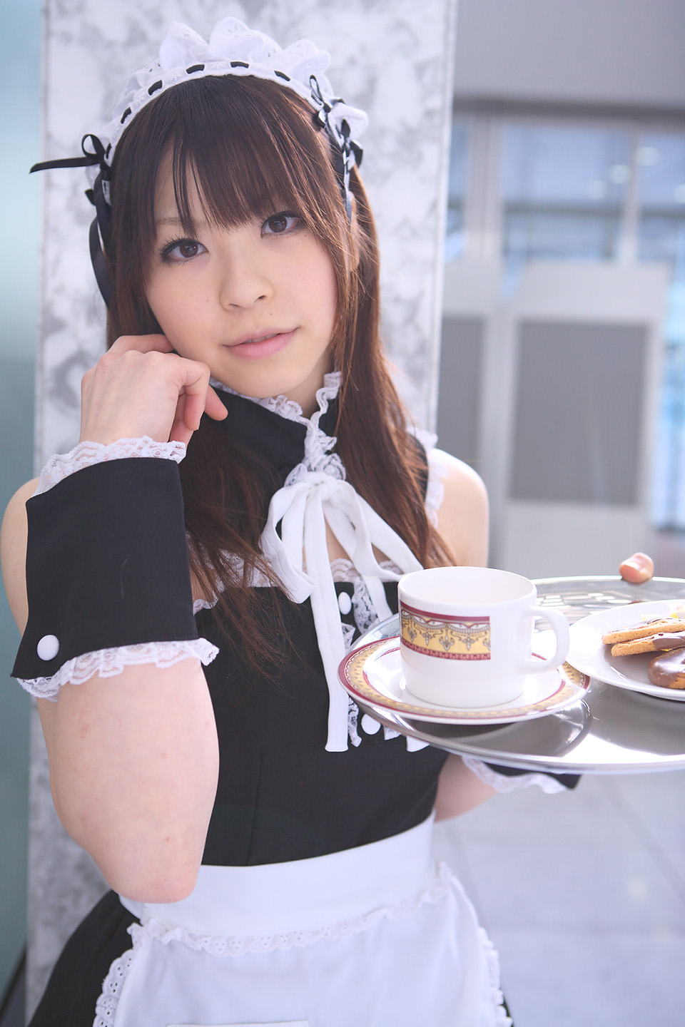 The Big Imageboard Tbib Cosplay Highres Katou Mari Maid Maid Apron Maid Uniform Photo