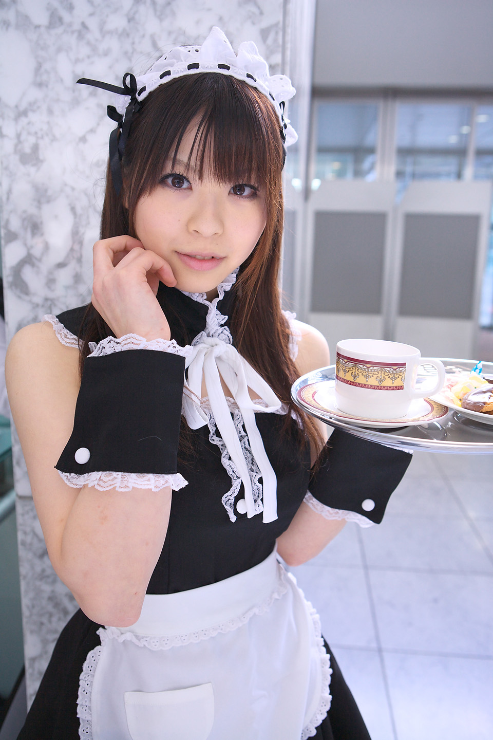 The Big Imageboard Tbib Cosplay Highres Katou Mari Maid Maid Apron Maid Uniform Photo