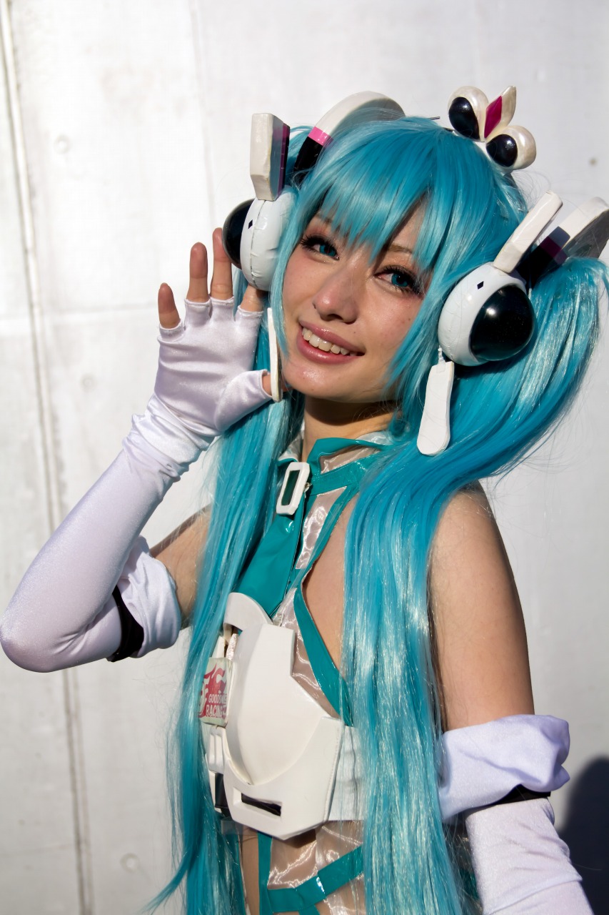 Aqua Eyes Aqua Hair Cosplay Detached Sleeves Dress Fingerless Gloves