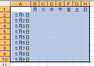 アクティブセル領域 : 初心者のためのOffice講座-SupportingBlog1