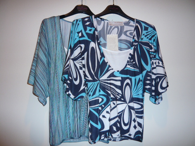 barbara nobler【バーバラ ノーブラー】ヴィスコースジャージーストレッチプリントハーフスリーブVネック : Higashi ...