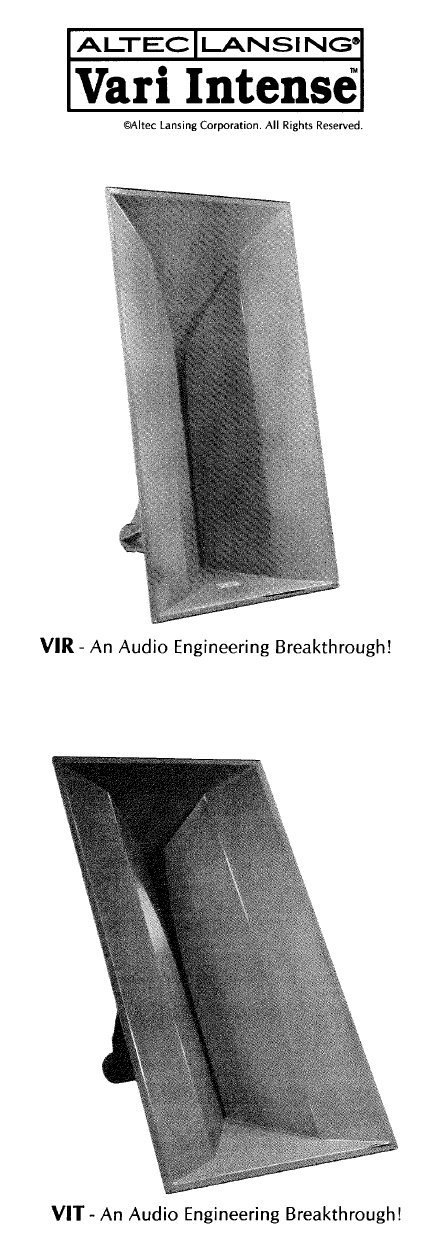 ALTEC VIR and VIT : 幸せの黄色いホーン資料室