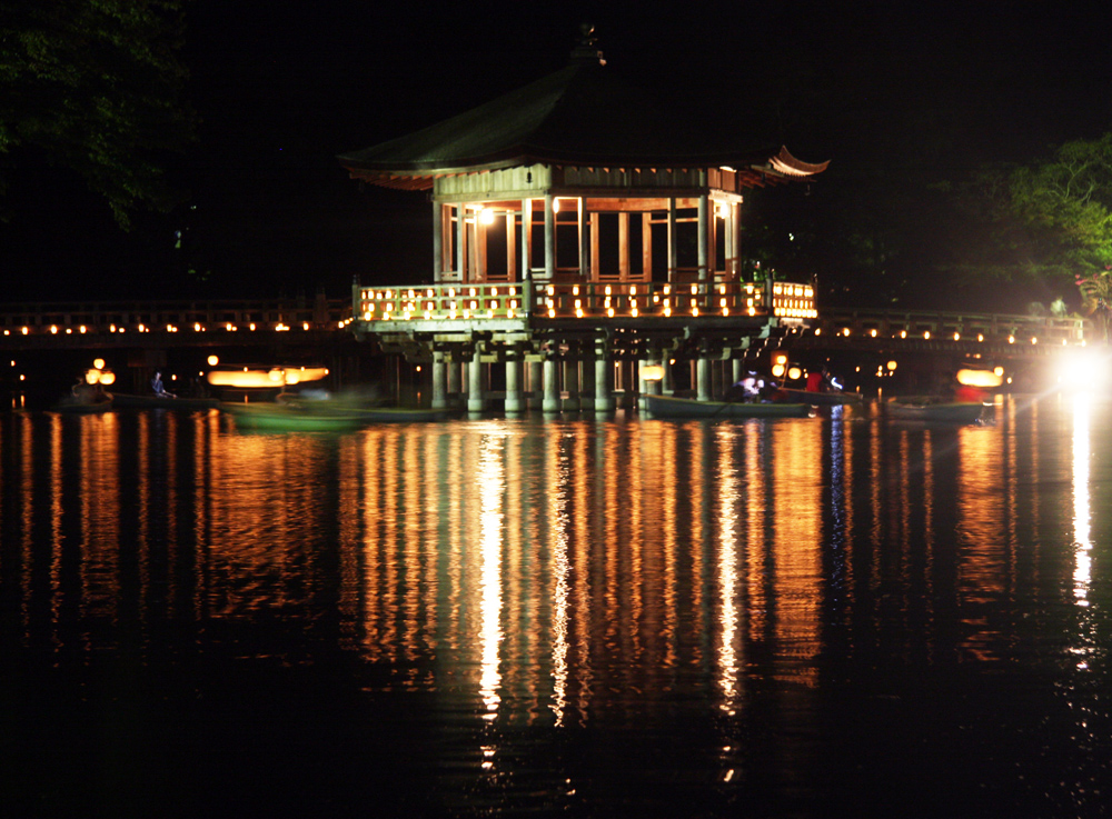 奈良公園 なら燈花会（とうかえ） 浮見堂 : 魅せられて大和路