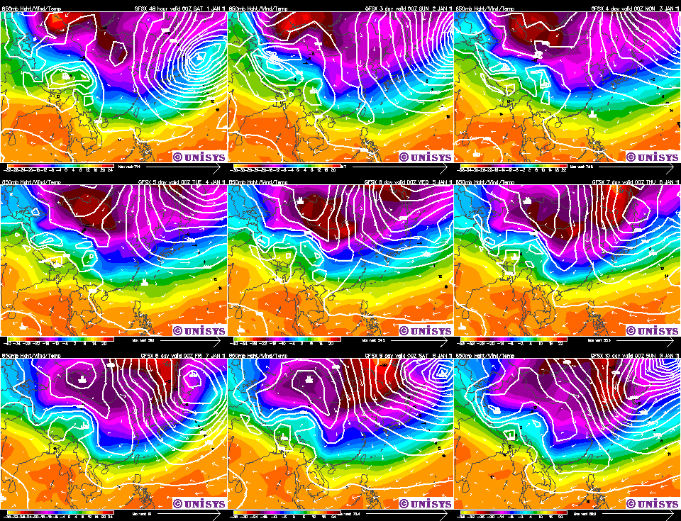 Unisys Weather 10day GFSx 850 mb Plot for East Asia（2010年12月30日版 ...