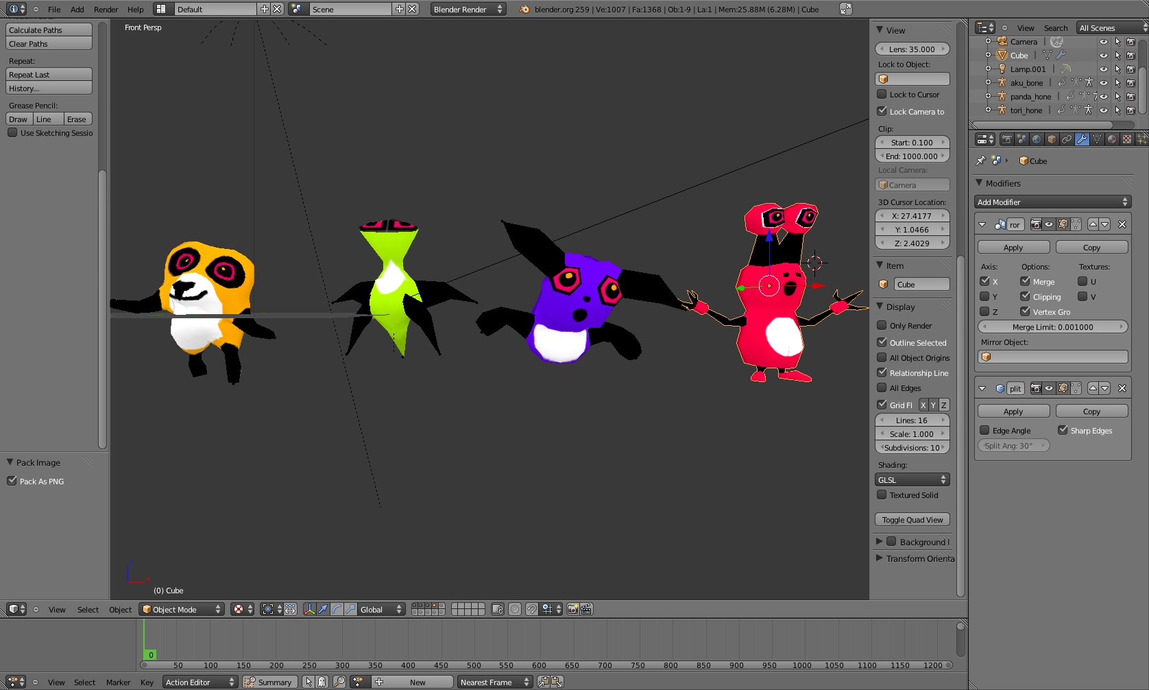 blender 3d game engine『4体目のキャラクターテクスチャペイント』 : シュールな絵画の抽象画の油絵奮闘記