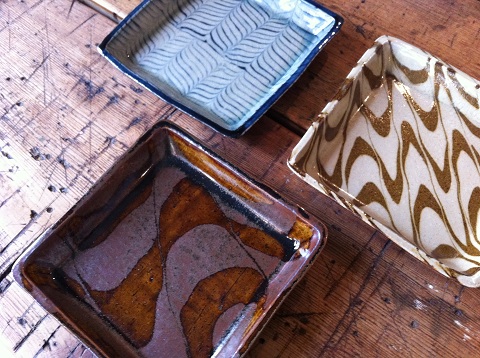 掛谷 康樹 : 練上手五寸角鉢 & 練上手五寸角皿 : folk