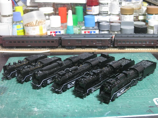 D51 581（長野機関区）タイプの製作/D50（長野タイプ）の製作（いずれもその3・了） : 赤い電車は白い線