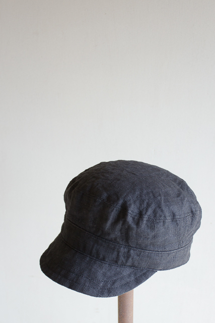 FRENCH WORK CAP -BLACK LINEN- : UTO Products