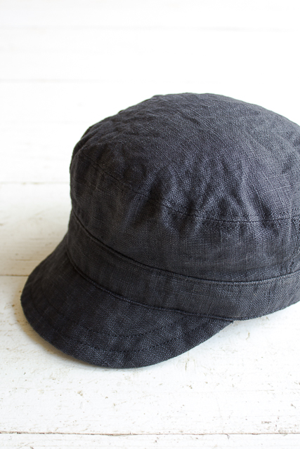FRENCH WORK CAP -BLACK LINEN- : UTO Products