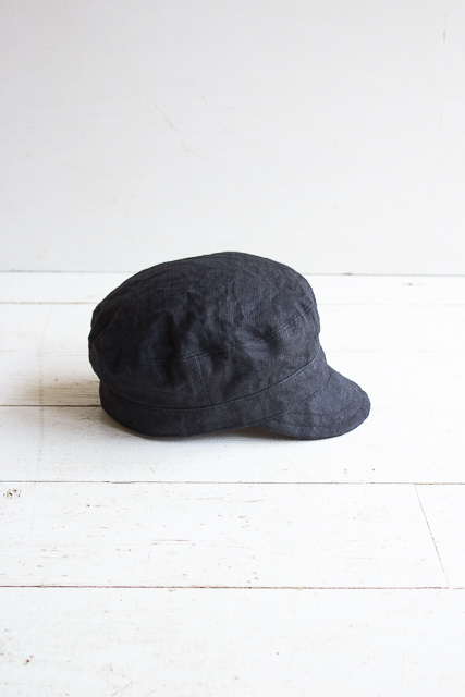 FRENCH WORK CAP -BLACK LINEN- : UTO Products