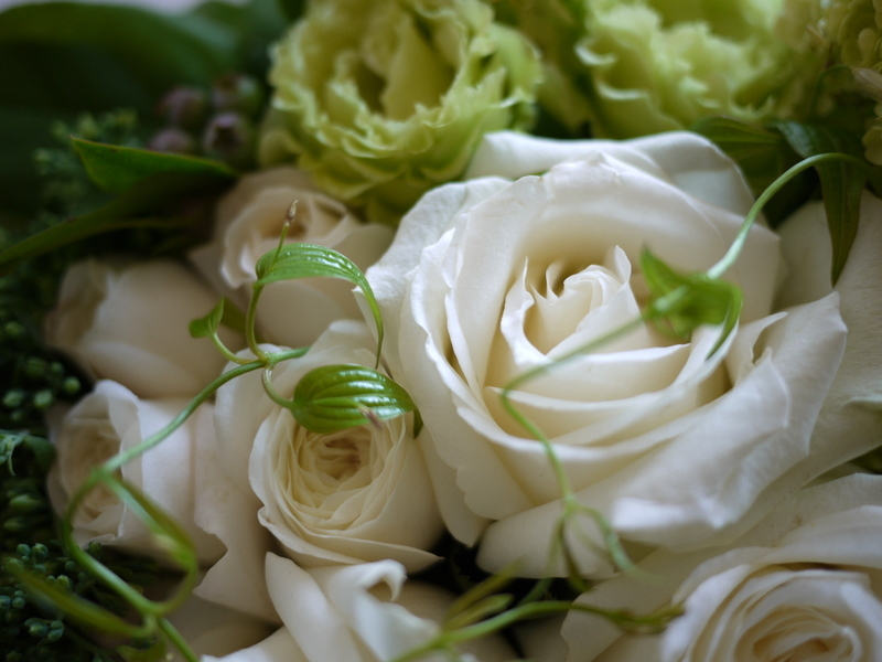 退職される女性へ。「白～グリーンで」。 : 札幌 花屋 meLL flowers