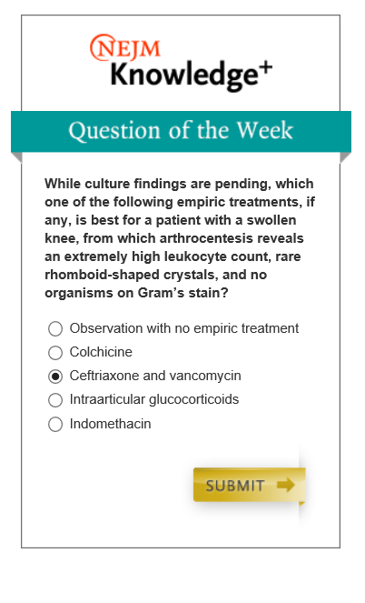 NEJM Knowledge+ Question of the Week : study