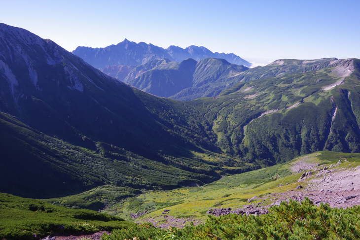 北アルプス（双六岳、三俣蓮華岳、祖父岳、鷲羽岳） : 「四季山楽」テント背負って山歩き