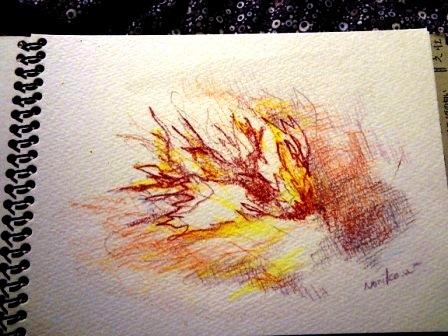 冬、間近 : 若狭宣子 水彩画