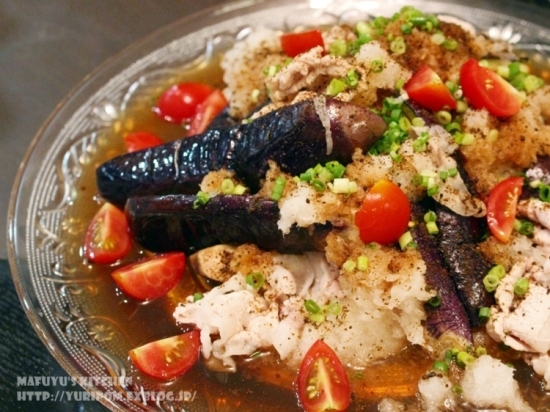 ほろ酔い薬膳：茄子と豚しゃぶのみぞれサラダ。 : スパイスと薬膳と。