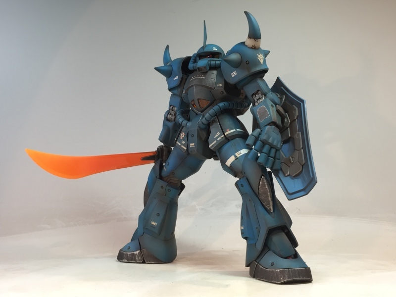 MG 1/100 MS-07B グフ ランバ・ラル専用機 戦場風 改修塗装完成 MG 1/100 MS-07B グフ ランバ・ラル専用機 戦場風 改修塗装完成