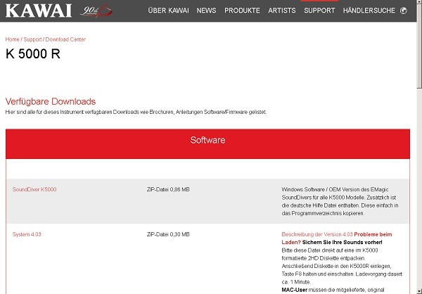 「SoundDiver for K5000」が公開されているサイトを発見 : 日記風の近況報告
