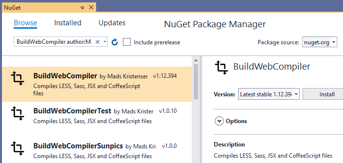 ASP.NET Core Web アプリプロジェクトで、Node.js 使わずに Sass (SCSS) をコンパイルする : @jsakamoto