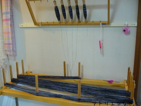 絣括り糸ストール織り始め : アトリエひなぎく 手織り日記