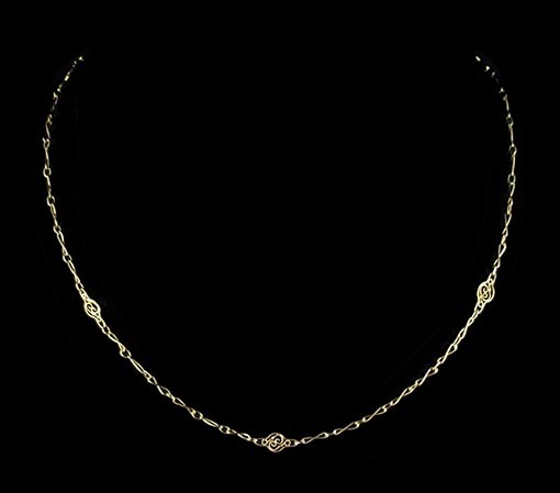 N.1397アールヌーヴォーのフィリグリー飾り インフィニティ型リング ネックレス/フランスアンティークジュエリー : パァジュ ド マリー ...