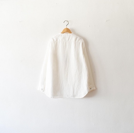 RINEN | 60/1リネン平織 バンドカラーシャツ : HUMMING ROOM