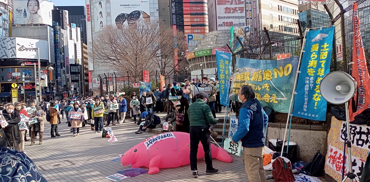 不承認支持！工事を止めろ！1.29新宿デモに150人参加 : 辺野古の海を土砂で埋めるな！首都圏キャンペーン