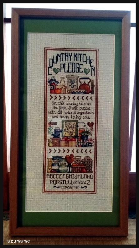 クロスステッチ『KITCHEN PLEDGE』完成と還暦 : キルトとステッチ時々にゃんこ